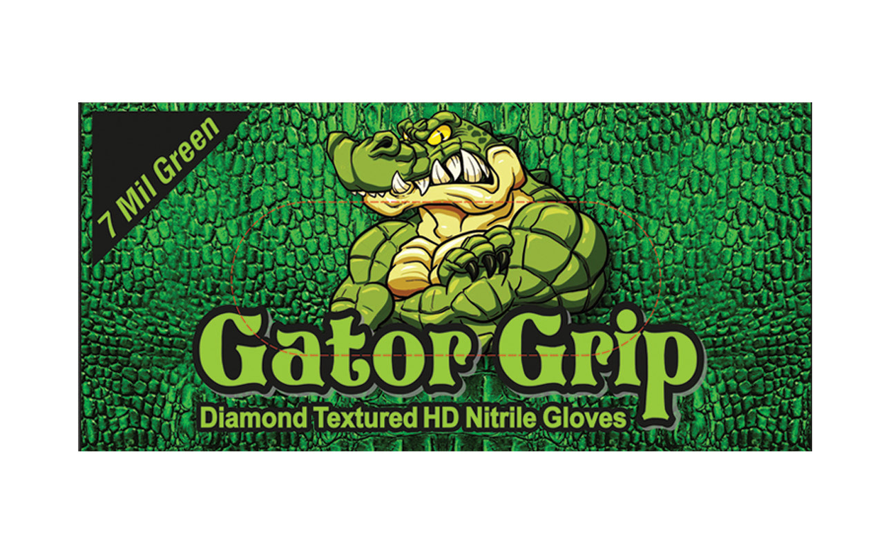 Gator Grip Diamond Textured HD Nitrile Gloves - Large (Box of 100)